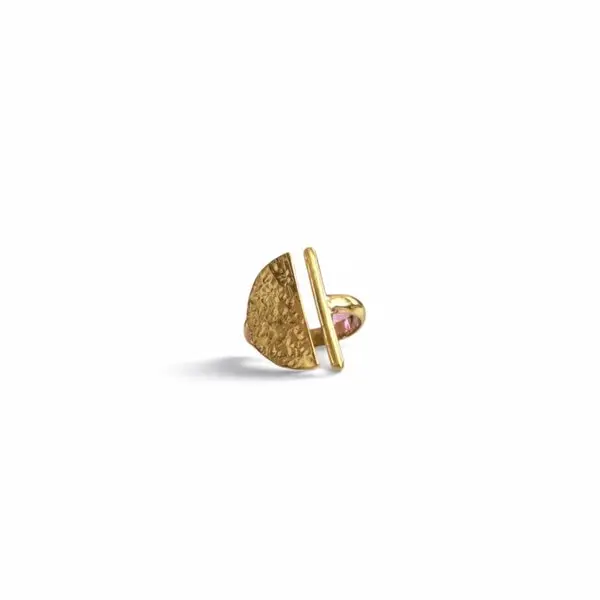 ORIAKU STUDIO Lemi Ring Artisanal Golden Brass Adjustable Statement Ring Handcrafted In Senegal West Africa - Gold