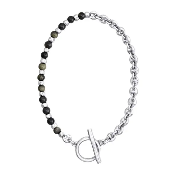 CORSO JEWELRY Bruna Silver Choker Obsidian