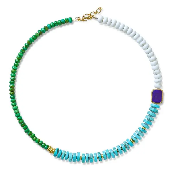 BOMBYX HOUSE Color Block Necklace - Blue/green