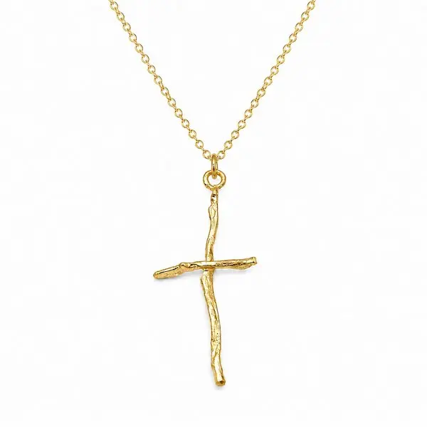 MOTHER NATURE JEWELRY Cross Branch Necklace - Gold