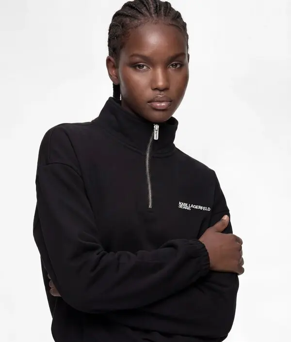 KL JEANS Jeans Half-zip Drawcord Hem Sweatshirt