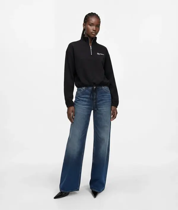 KL JEANS Jeans Half-zip Drawcord Hem Sweatshirt