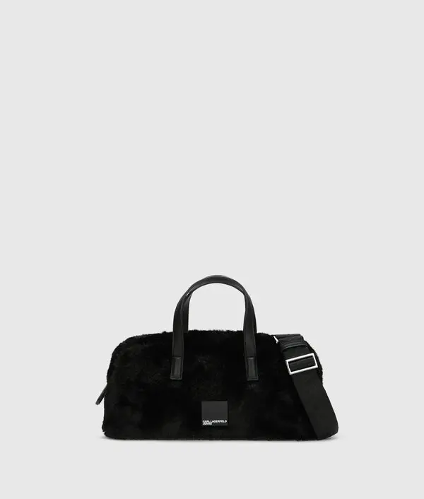 KL JEANS Jeans Box Logo Furry Bowling Bag - Black