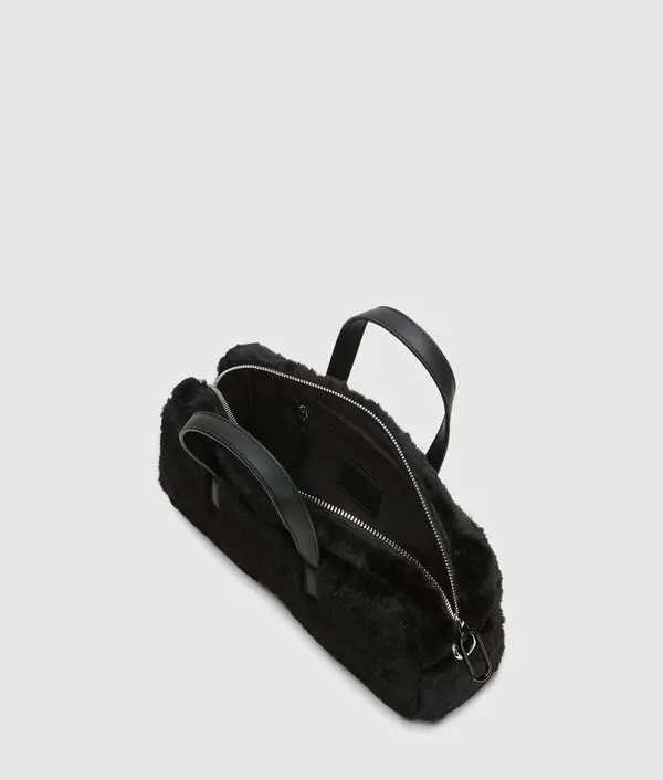 Karl Lagerfeld Box Logo Furry Bowling Bag