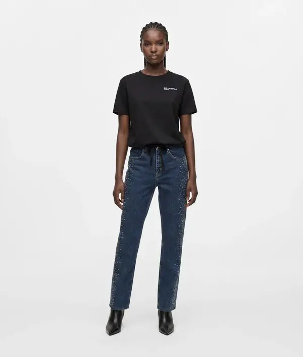 KL JEANS Jeans T-shirt With Drawcord Hem - Black