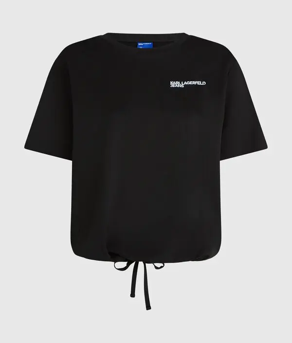 Karl Lagerfeld T-shirt With Drawcord Hem - Black