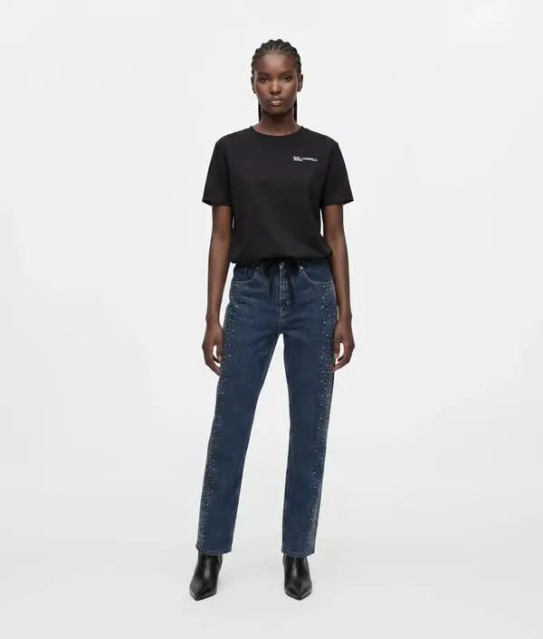 Karl Lagerfeld T-shirt With Drawcord Hem - Black