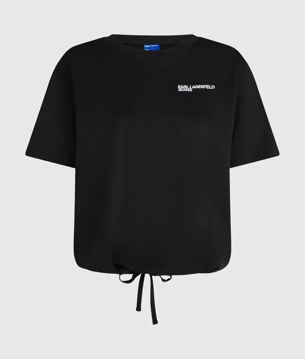 Karl Lagerfeld T-shirt With Drawcord Hem - Black