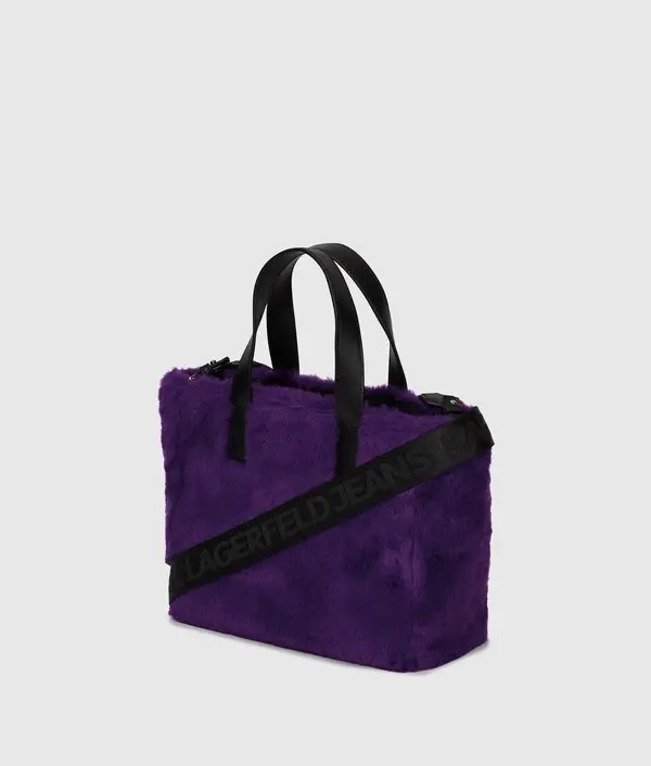 KL JEANS Box Logo Furry Mini Tote Bag - Prism Violet