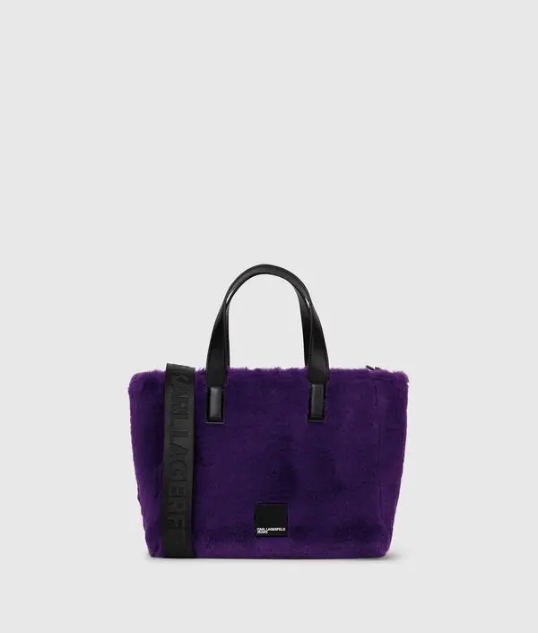 Karl Lagerfeld Box Logo Furry Mini Tote Bag - Prism Violet