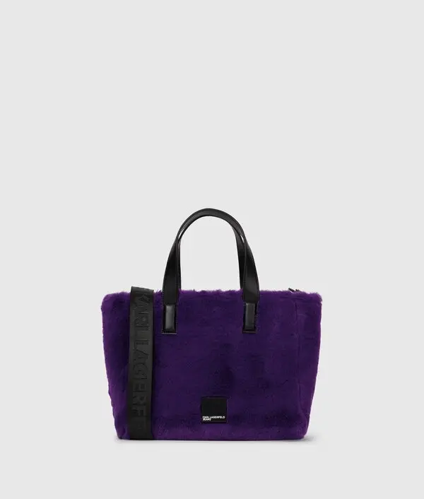 Karl Lagerfeld Box Logo Furry Mini Tote Bag - Prism Violet