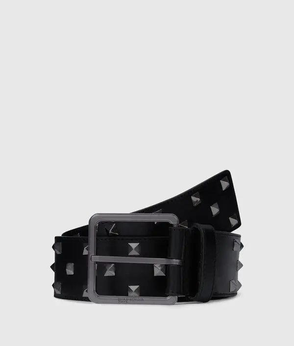 Karl Lagerfeld Studded Leather Belt - Black