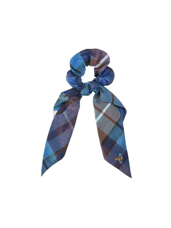 VIVIENNE WESTWOOD Checked Scrunchie - Blue