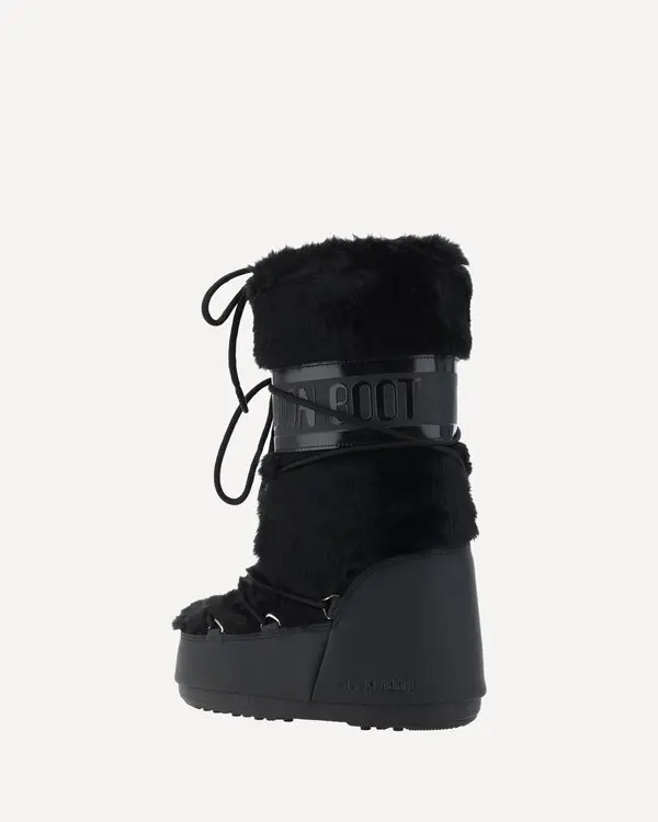 Moon Boot Icon Faux Fur Boots - Black
