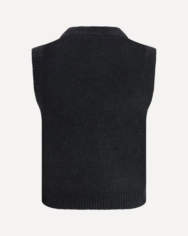 GANNI Graphic Wool Vest Feale - Black
