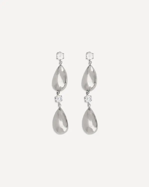 Magda Butrym Re 26 Crystal Drop Earrings - Silver
