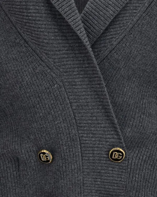 Dolce & Gabbana Cropped Shawl Collar Cardigan With Wide Sleeves