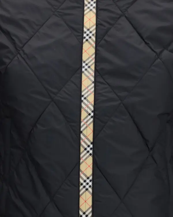 Burberry Bramford Quilted Nylon Jacket With Check Tape - Black