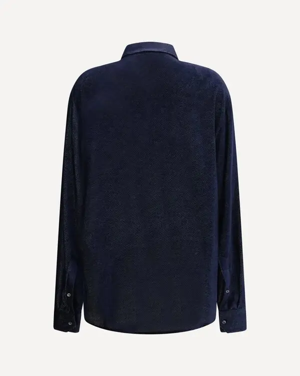 Giorgio Armani Silk Blend Devoré Velvet Twill Shirt