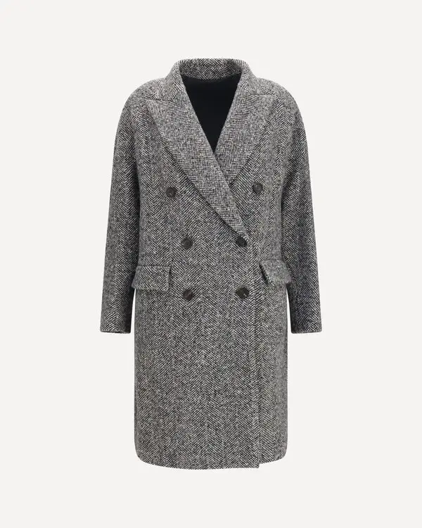Brunello Cucinelli Double-breasted Wool And Alpaca Blend Coat With Sequins