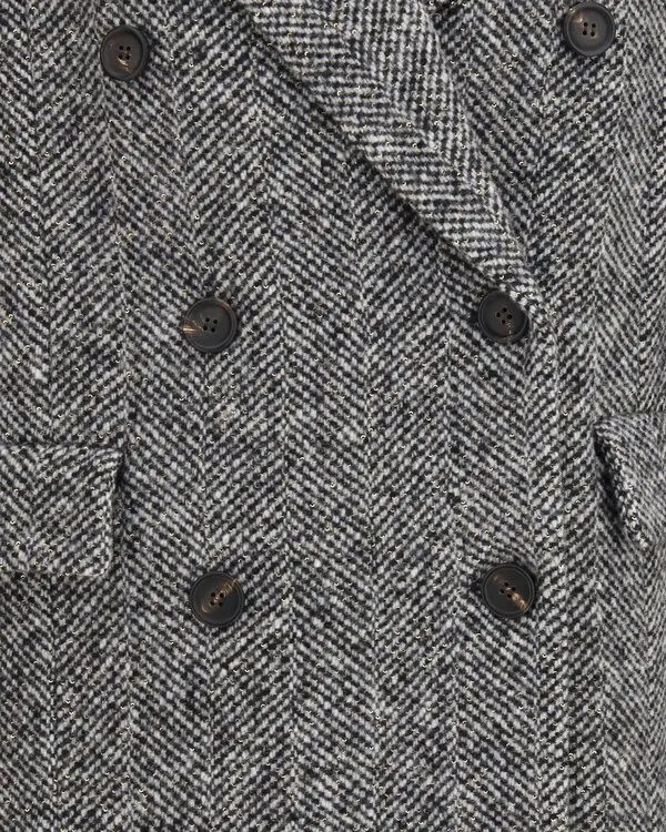 Brunello Cucinelli Double-breasted Wool And Alpaca Blend Coat With Sequins