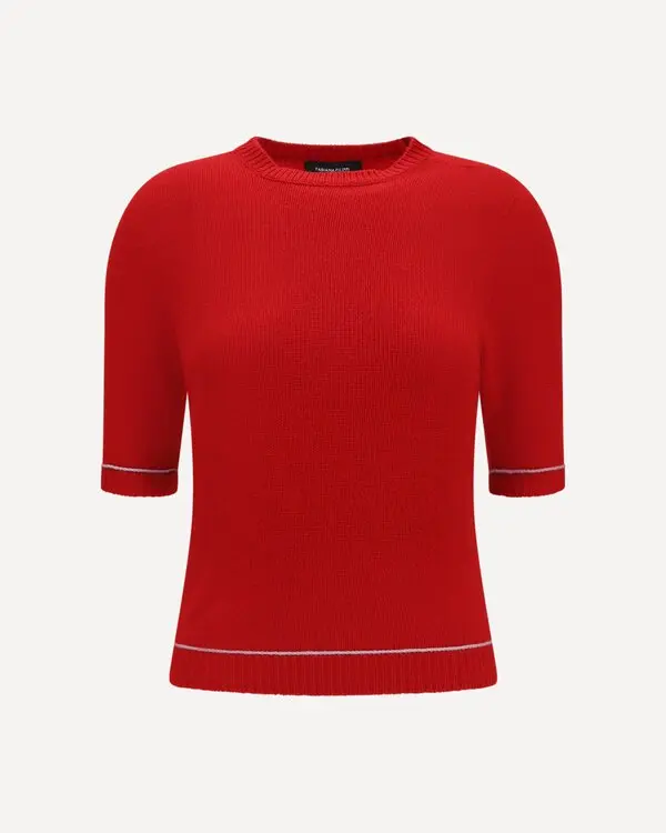 Fabiana Filippi Brushed Platinum Sweater - Red