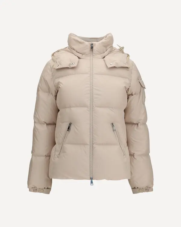 Moncler Fourmines Hooded Short Down Jacket - Beige