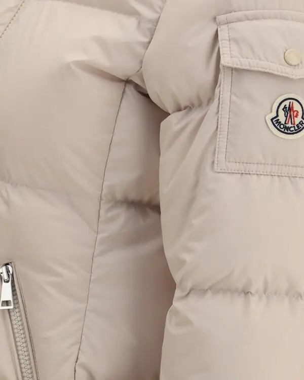 Moncler Fourmines Hooded Short Down Jacket - Beige
