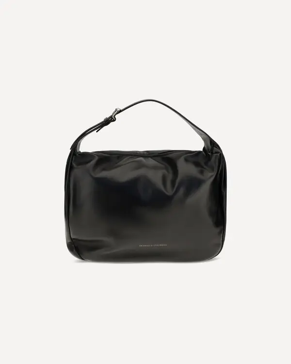 Brunello Cucinelli Boule Nappa Leather Shoulder Bag - Black