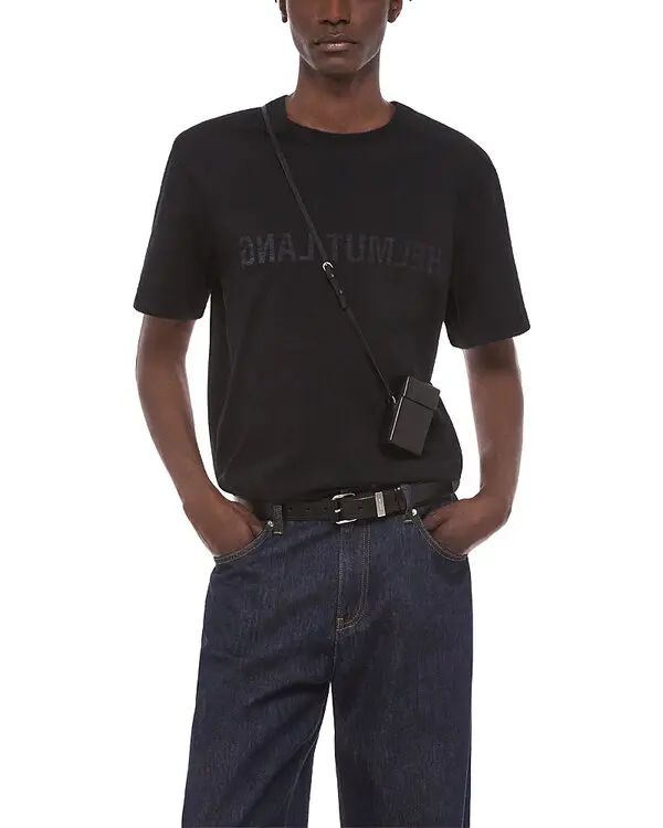 Helmut Lang Reverse Logo Cotton Crewneck T-shirt - Black