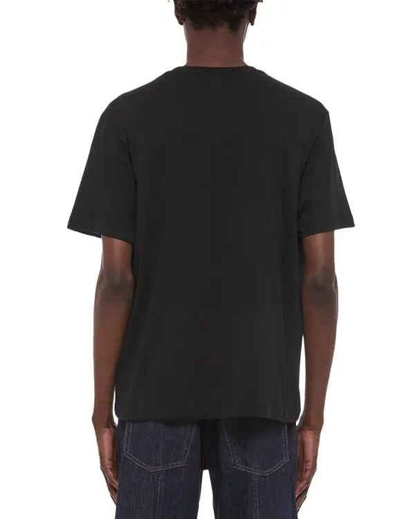 Helmut Lang Reverse Logo Cotton Crewneck T-shirt - Black