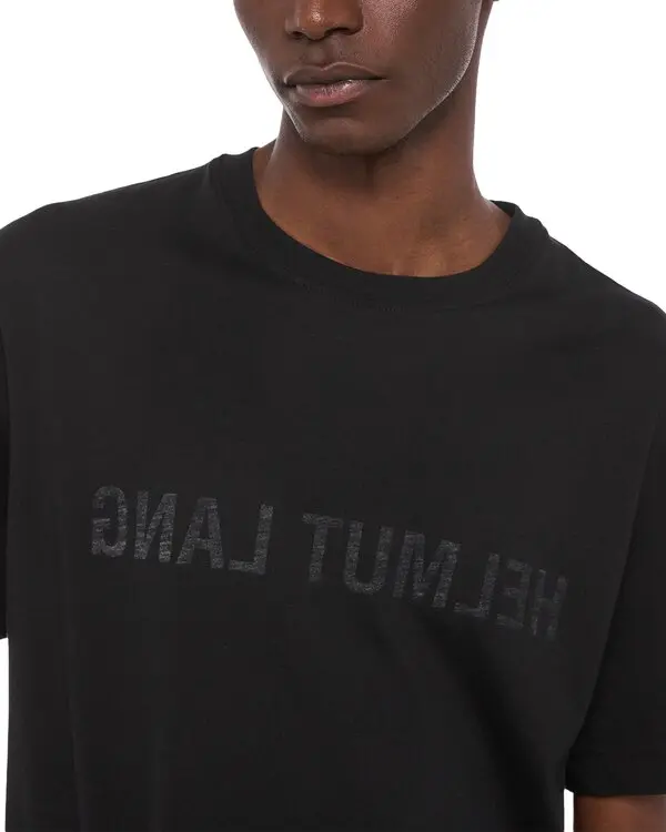 Helmut Lang Reverse Logo Cotton Crewneck T-shirt - Black