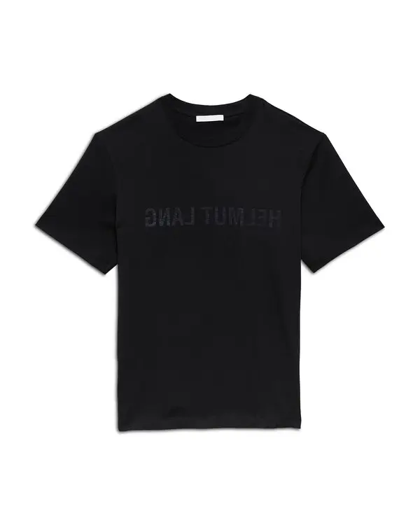 Helmut Lang Reverse Logo Cotton Crewneck T-shirt - Black