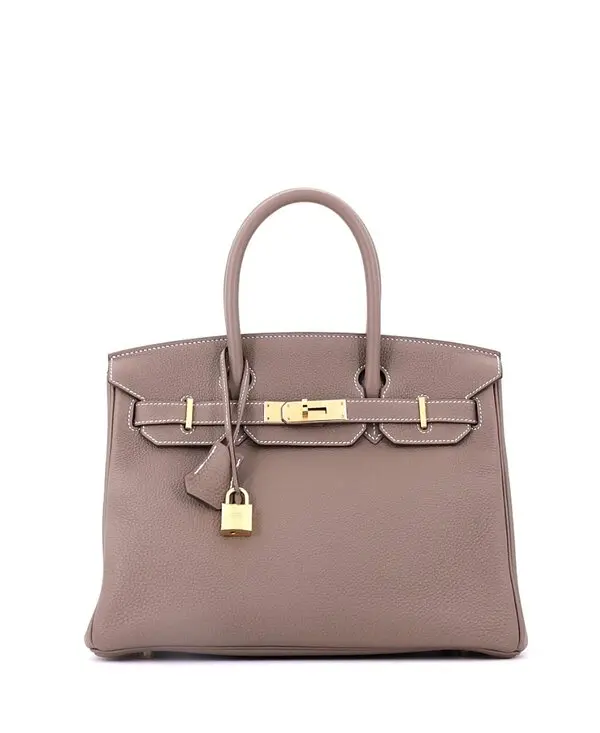 Hermès Birkin 30 Handbag Grey Togo With Gold Hardware