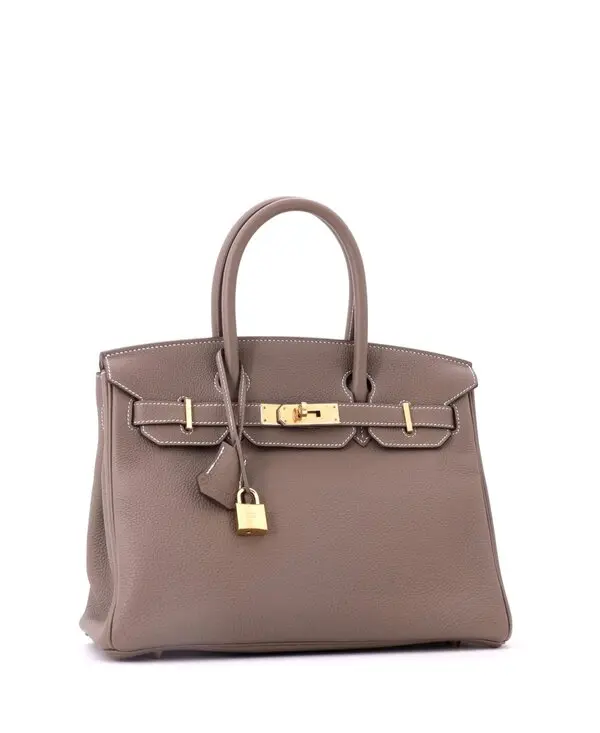 Hermès Birkin 30 Handbag Grey Togo With Gold Hardware