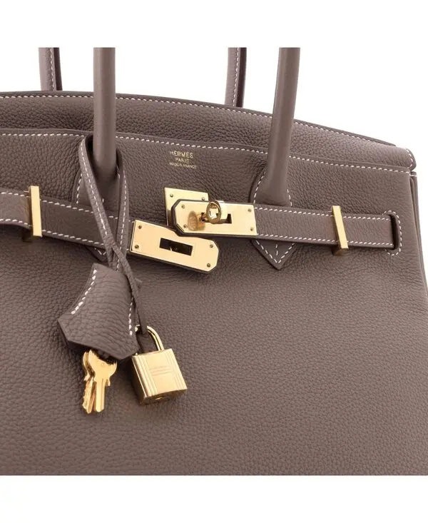 Hermès Birkin 30 Handbag Grey Togo With Gold Hardware