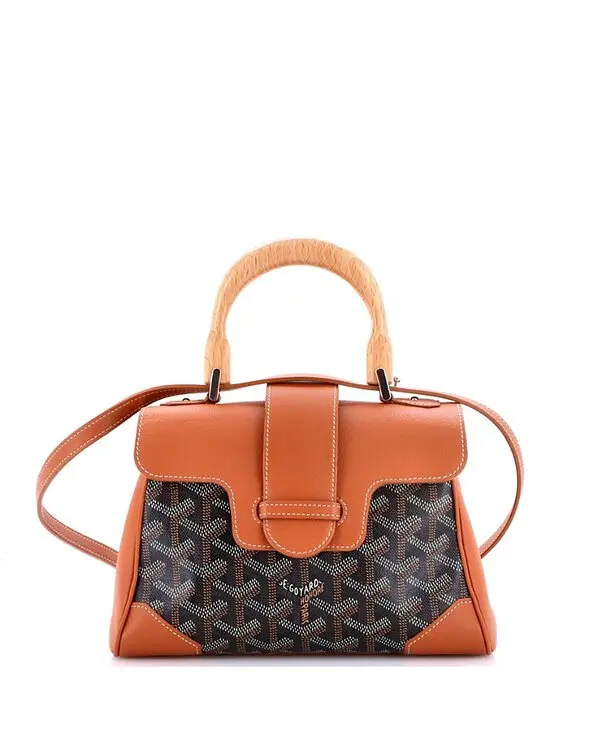 Goyard Saigon Top Handle Bag Coated Canvas With Leather