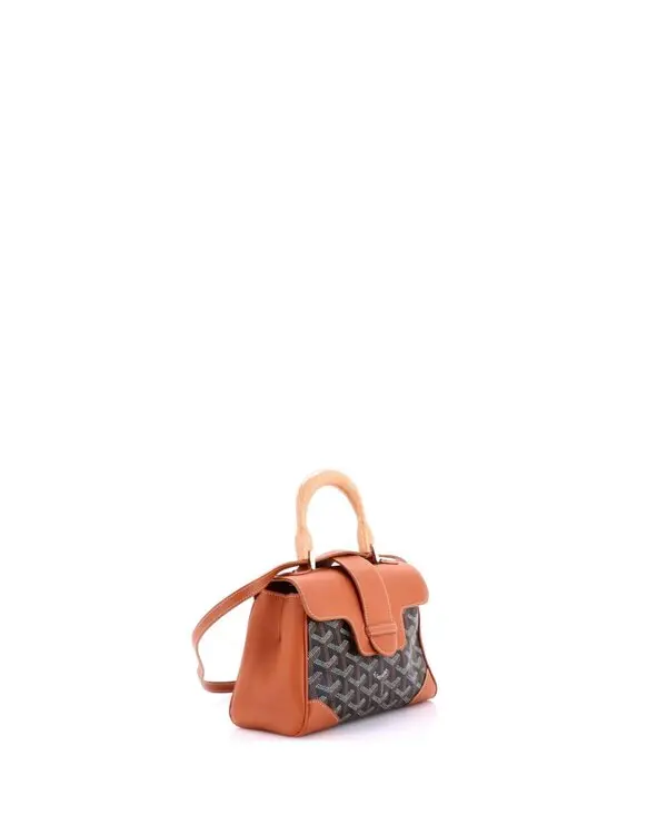 Goyard Saigon Top Handle Bag Coated Canvas With Leather