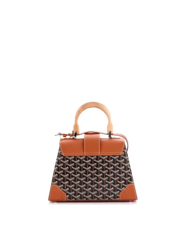 Goyard Pm Saigon Top Handle Bag Coated Canvas With Leather - Brown