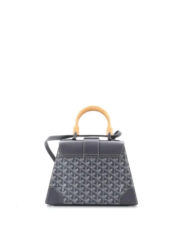 Goyard Pm Saigon Top Handle Bag Coated Canvas With Leather - Gray