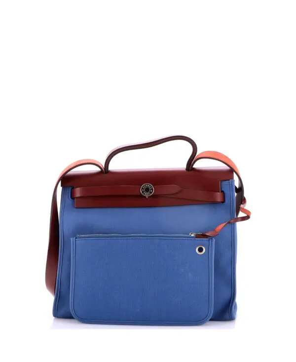 Hermès 31 Herbag Zip Leather And Toile
