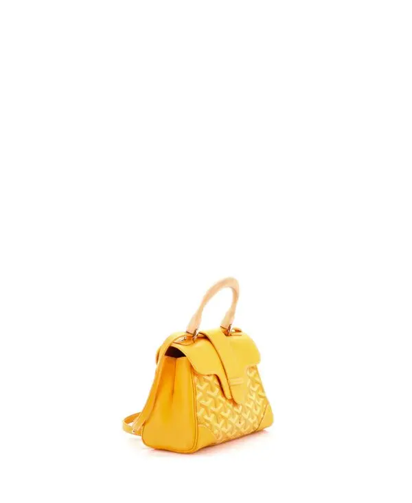 Goyard Saigon Top Handle Bag Coated Canvas With Leather