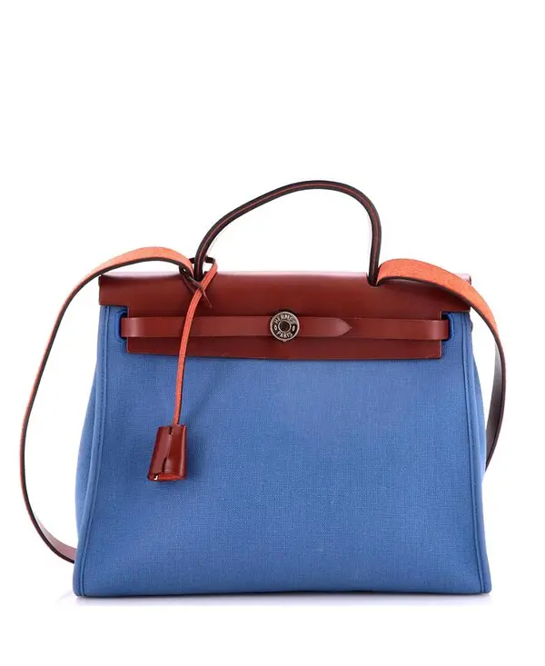 Hermès 31 Herbag Zip Leather And Toile