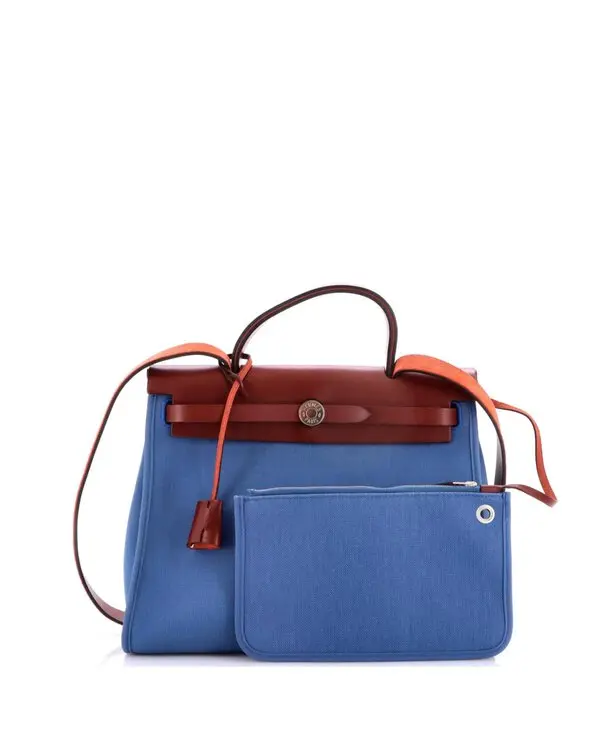 Hermès 31 Herbag Zip Leather And Toile