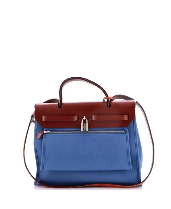 Hermès 31 Herbag Zip Leather And Toile