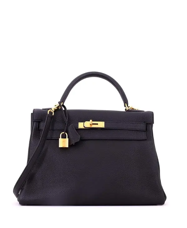 Hermès Kelly 32 Handbag Black Togo With Gold Hardware