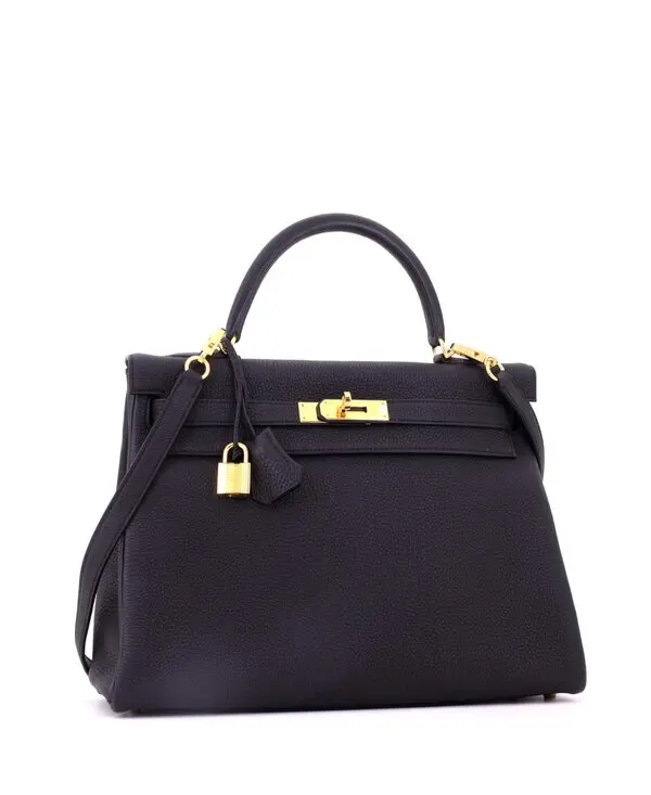 Hermès Kelly 32 Handbag Black Togo With Gold Hardware