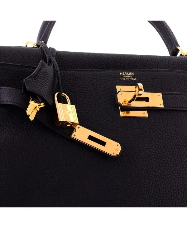 Hermès Kelly 32 Handbag Black Togo With Gold Hardware