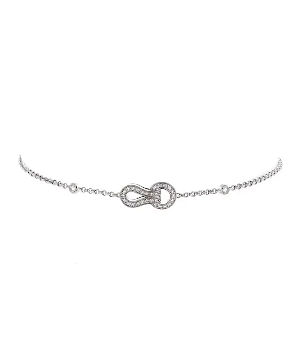 CARTIER Agrafe Cable Chain Bracelet 18k Gold With Diamonds
