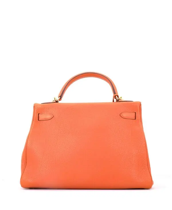 Hermès Kelly 32 Handbag Orange Togo With Gold Hardware